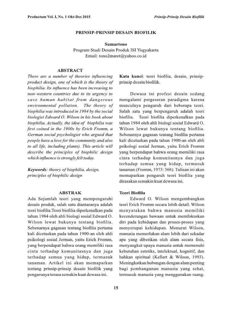 Sumartono - PRINSIP-PRINSIP DESAIN BIOFILIK | PDF