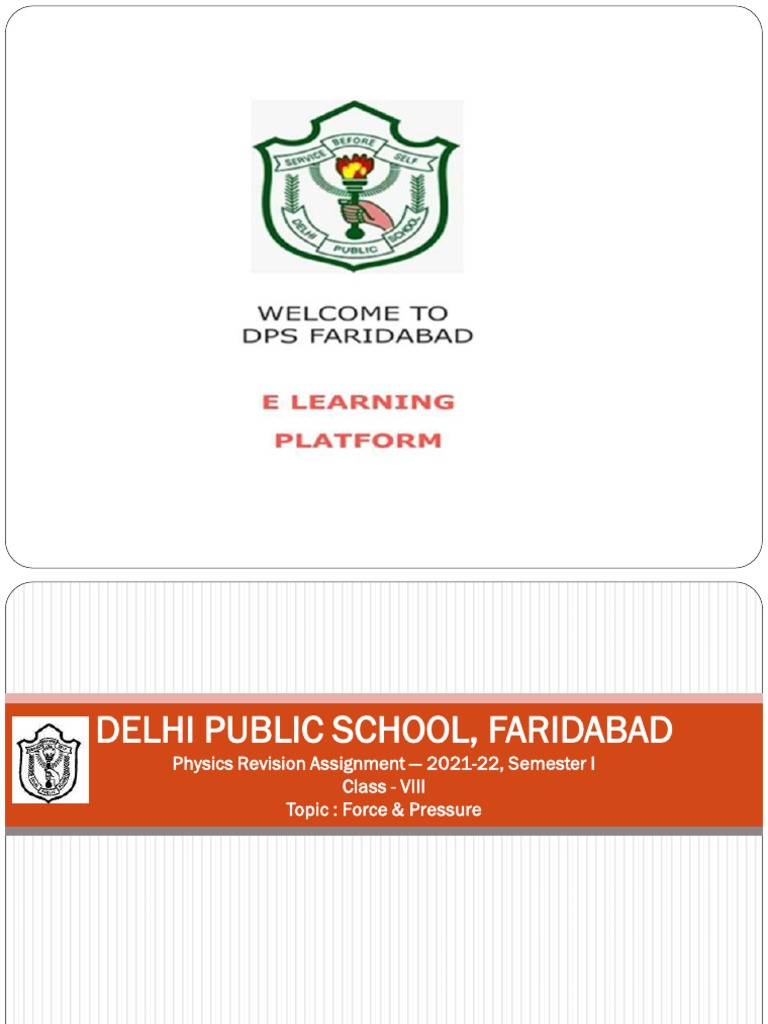 Revision Assignment Force and Pressure | PDF | Force | Pressure