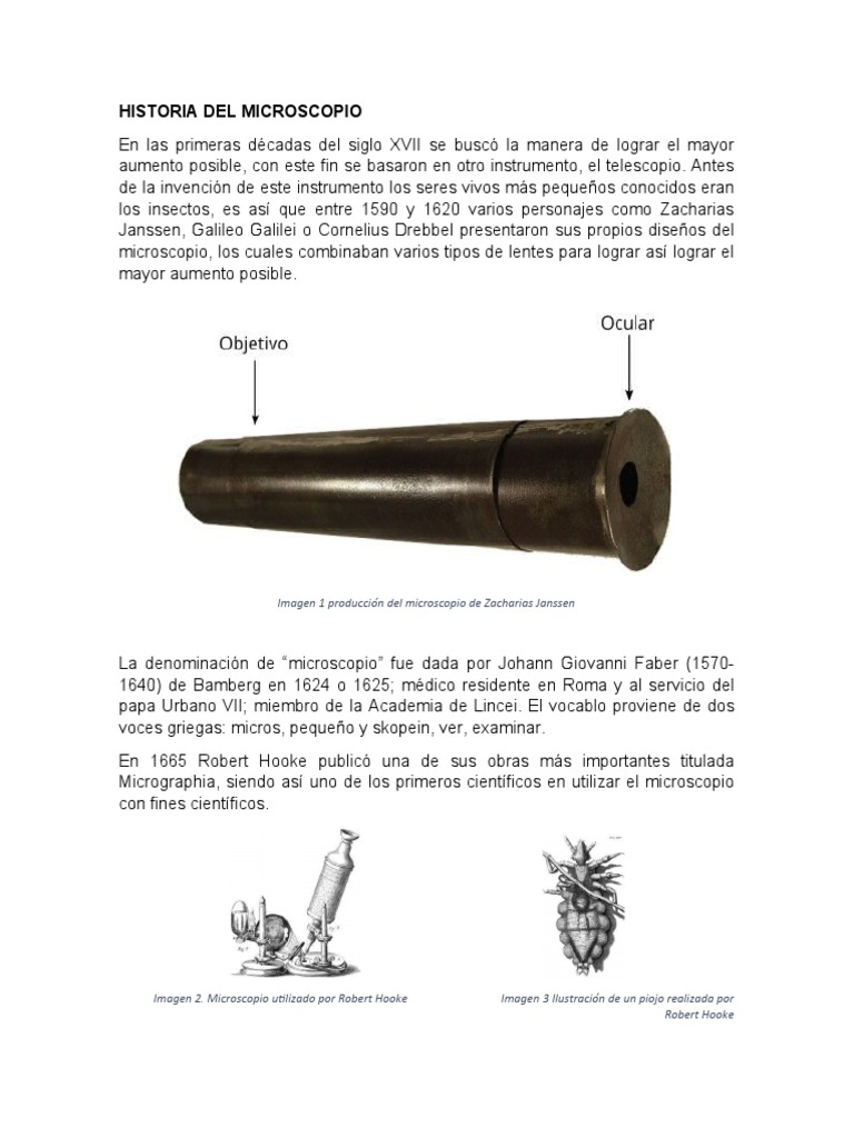 Historia del Microscopio en el Siglo XVII | PDF | Microscopio | Microscopía