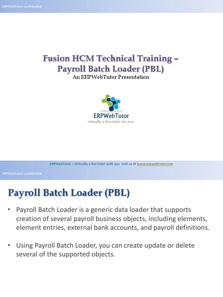 Fusion HCM Payroll Batch Loader Guide | PDF | Payroll | Computing