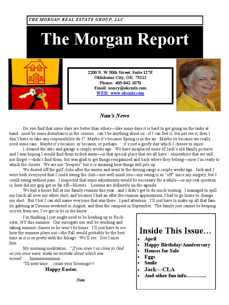 The Morgan Report: Inside This Issue | PDF | Retirement | Mortgage Loan