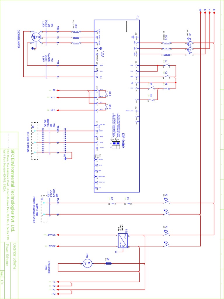 Decanter Power and Control Wiring Drawing | PDF | Electrical Engineering
