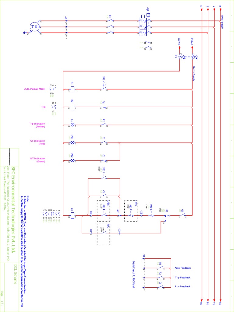 DOL Power and Control Wiring Drawing | PDF | Electrical Engineering ...