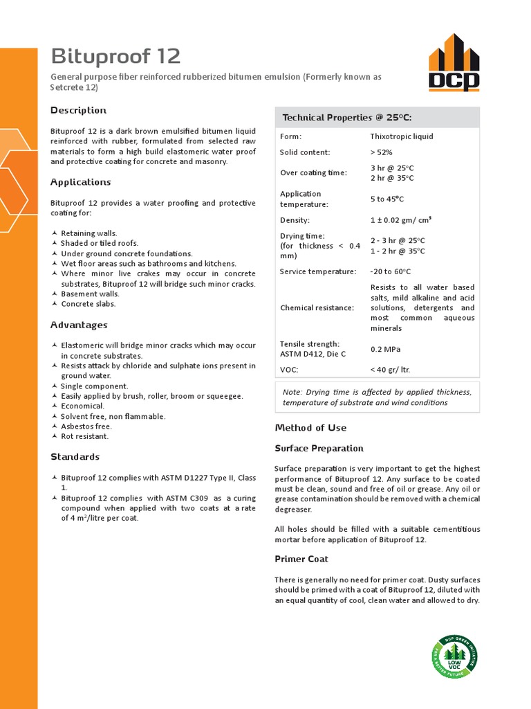 Bituproof 12 | PDF | Concrete | Water