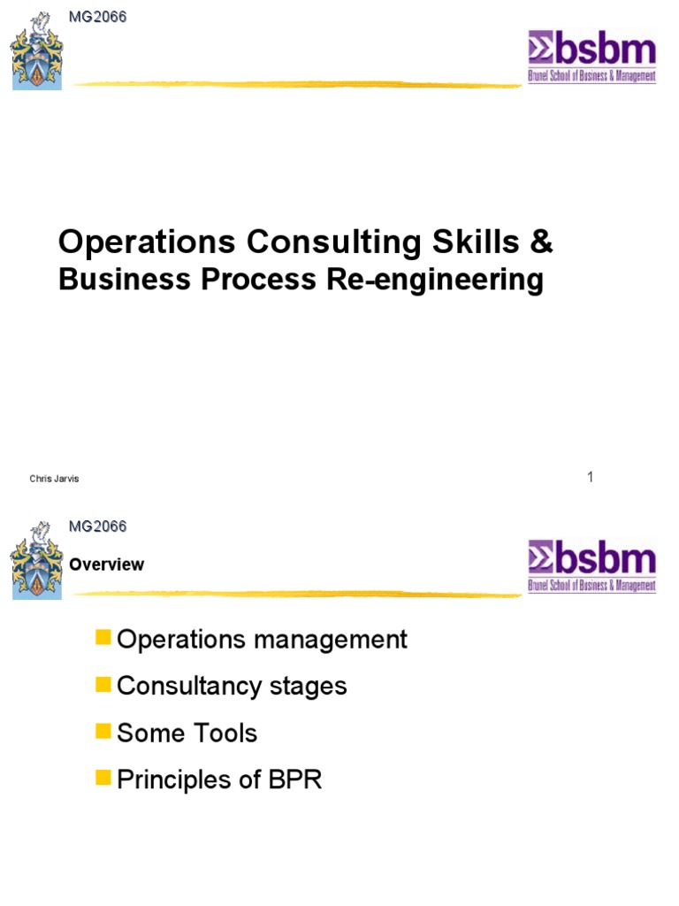 Operations Consulting Skills &: Business Process Re-Engineering | PDF ...