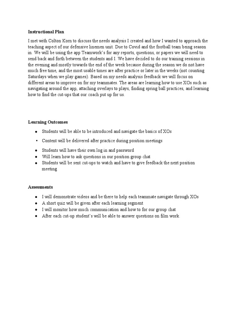 Instructional Plan | PDF