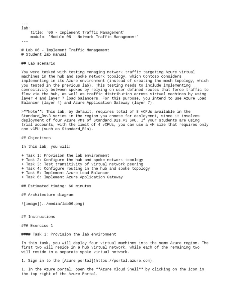 Network Traffic Management Lab 06 | PDF | Computer Network | Ip Address