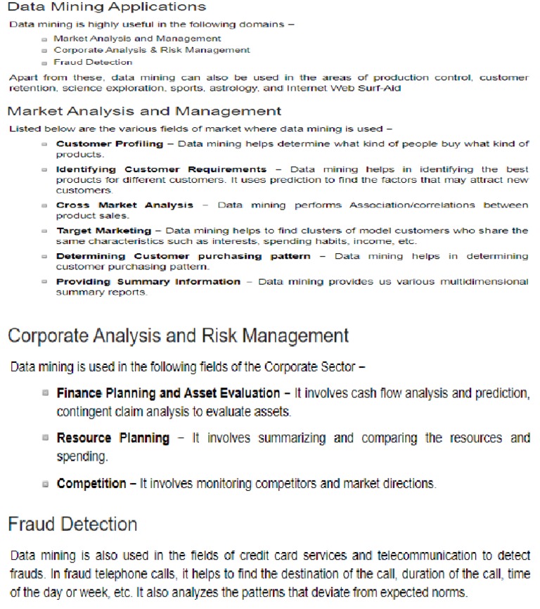 Applications of Data Mining | PDF