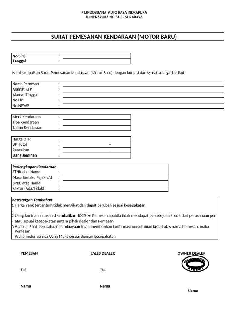 Format SPK Sfi-Dikonversi | PDF