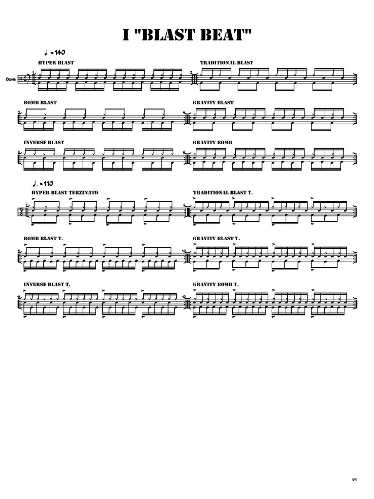 Blast Beats Samples | PDF | Musical Instruments | Musical Techniques