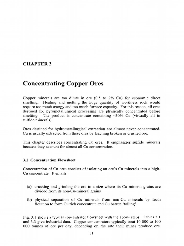 Extractive Metallurgy of Copper - 031 | PDF | Mill (Grinding) | Copper