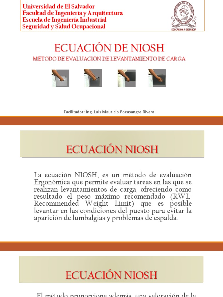 Ecuación Niosh - Manejo de Carga | PDF | Ecuaciones | Frecuencia