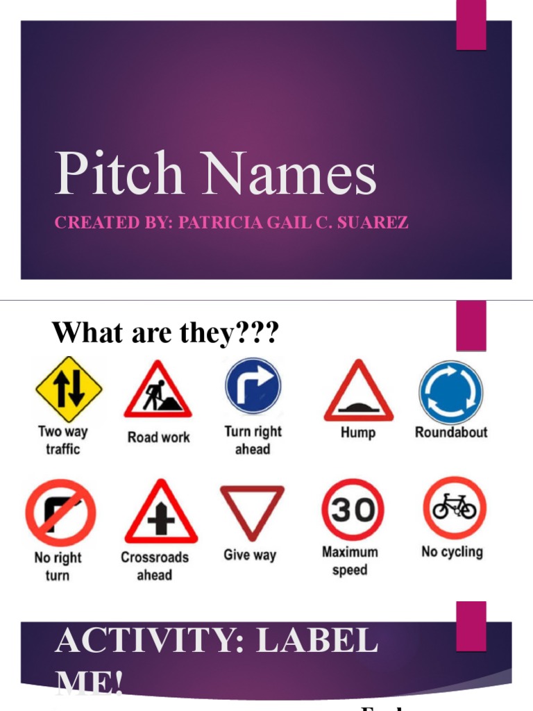 Pitch Names: Created By: Patricia Gail C. Suarez | PDF | Foreign ...