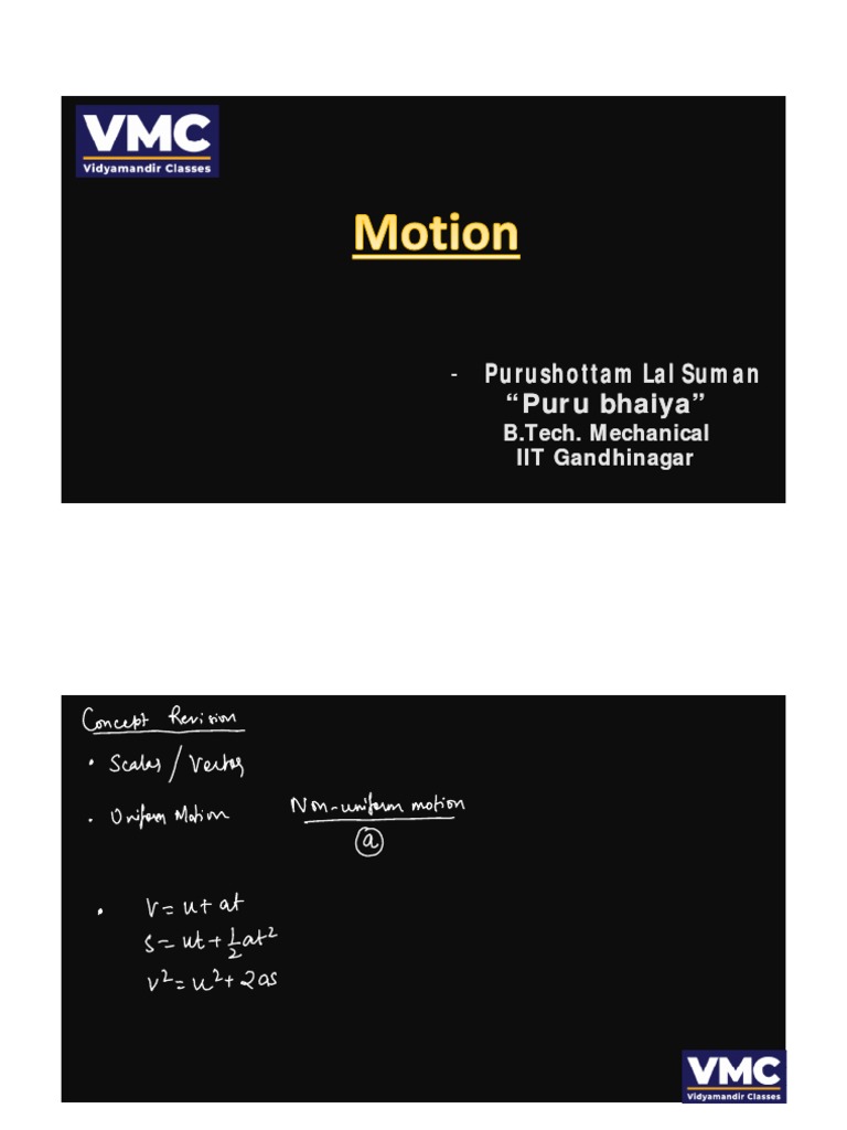 VMC Motion Imp Questions | PDF