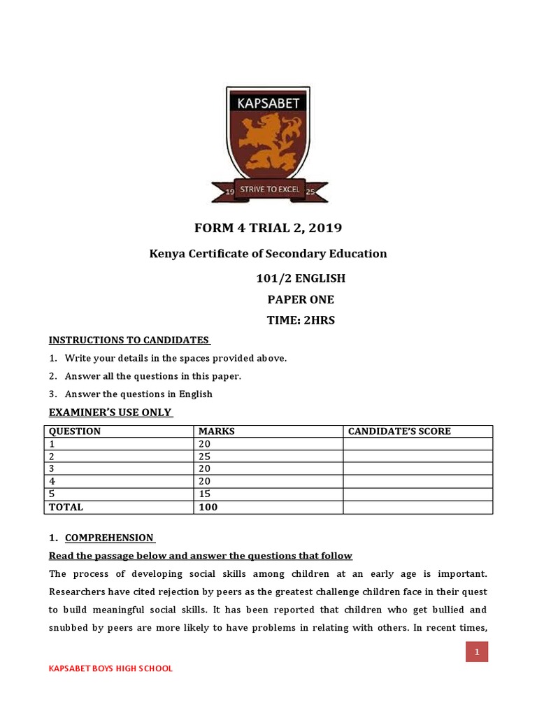 English PP2 QUESTION PAPER | PDF | A Doll's House | Psychological Concepts