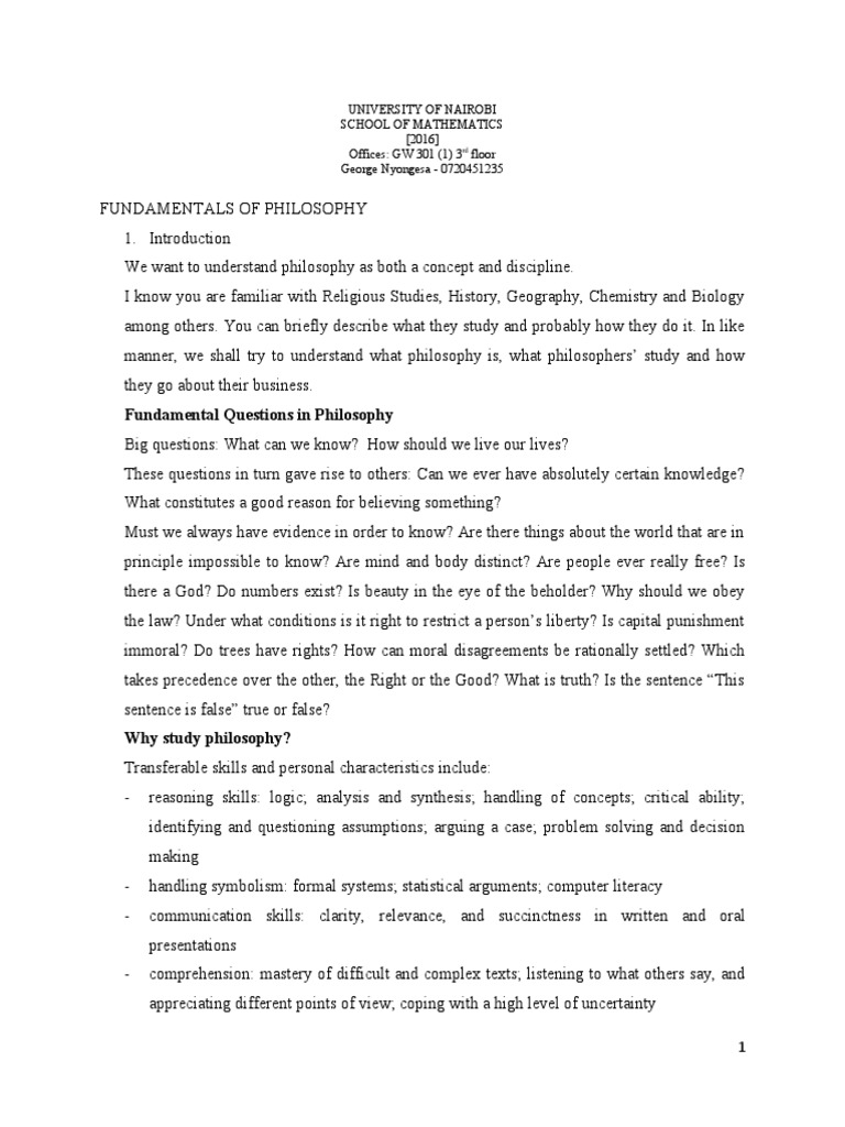 Key Questions in Philosophy | PDF | Metaphysics | Epistemology