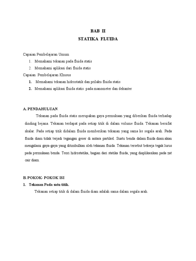 Statika Fluida | PDF