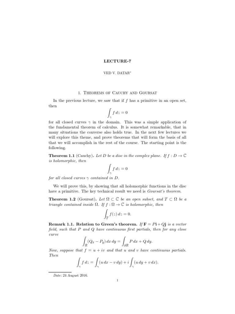Cauchy Thorem | PDF | Holomorphic Function | Mathematical Analysis