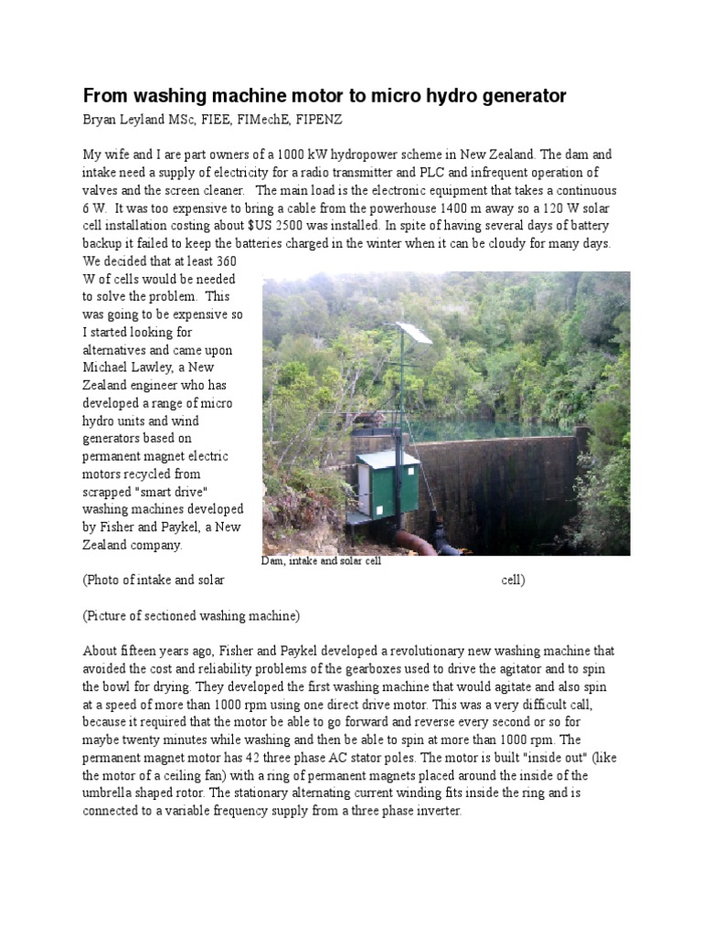 From Washing Machine Motor To Micro Hydro Generator: Dam, Intake and ...