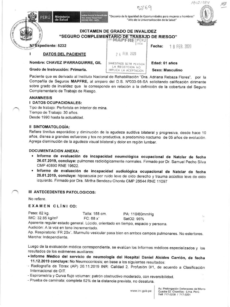 Informe Médico - 20200117 | PDF | Especialidades Medicas | Medicina CLINICA