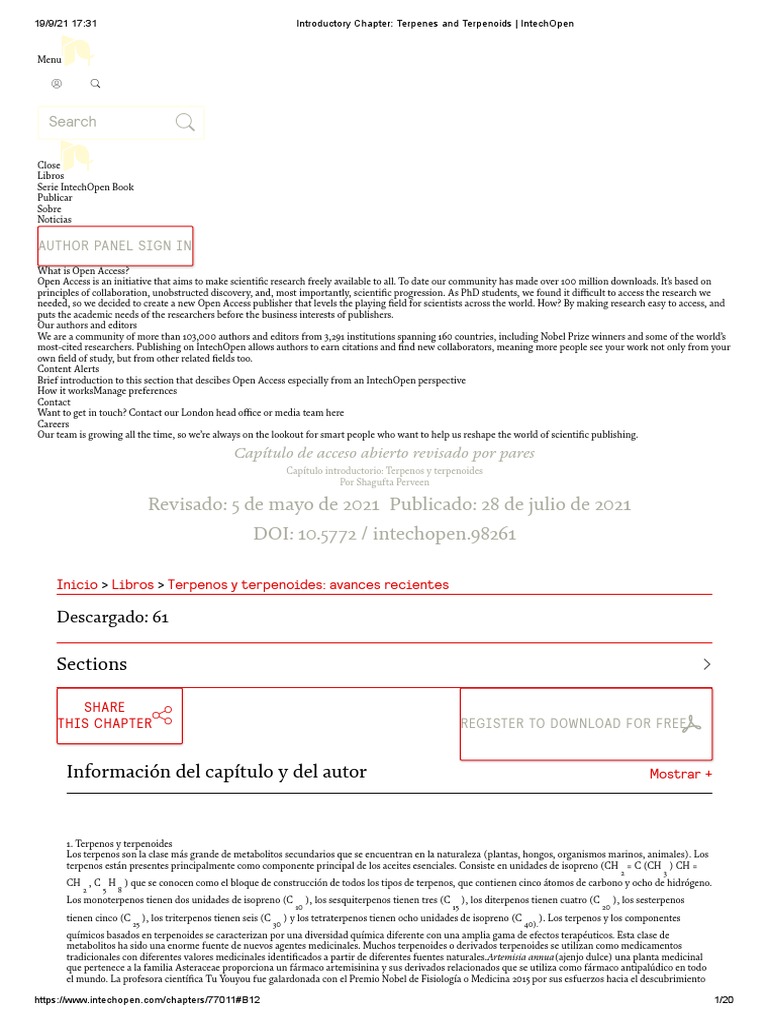 Introductory Chapter - Terpenes and Terpenoids - IntechOpen | PDF ...