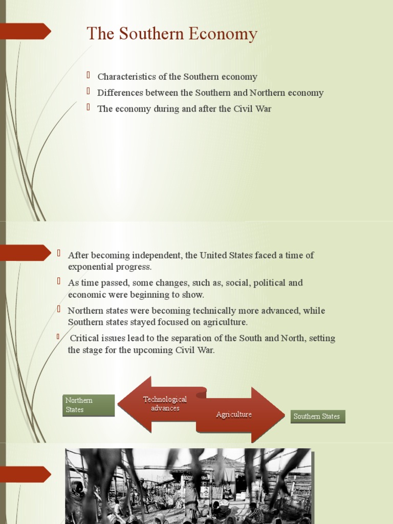 The Southern Economy Presentation | PDF | Southern United States | Slavery