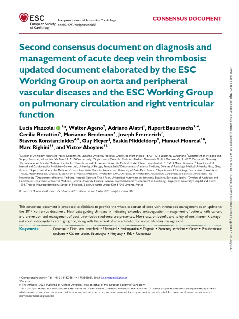 TVP 2021 | PDF | Thrombosis | Clinical Medicine