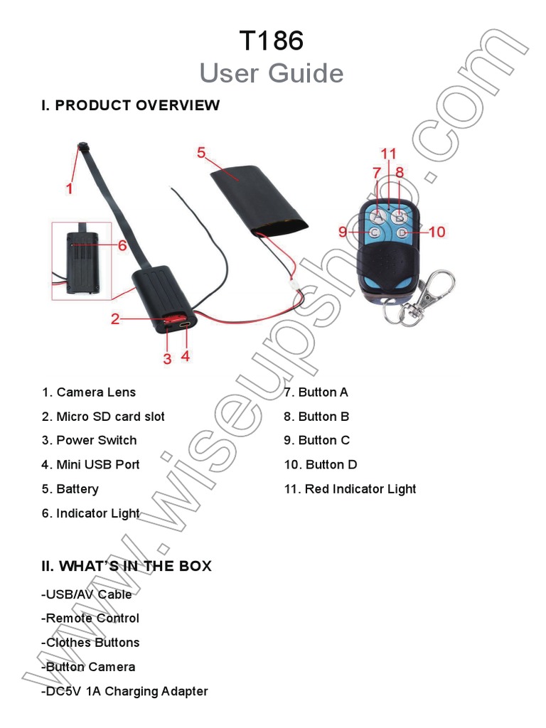 T186 Mini Camera User Manual | PDF | Camera | Computer File