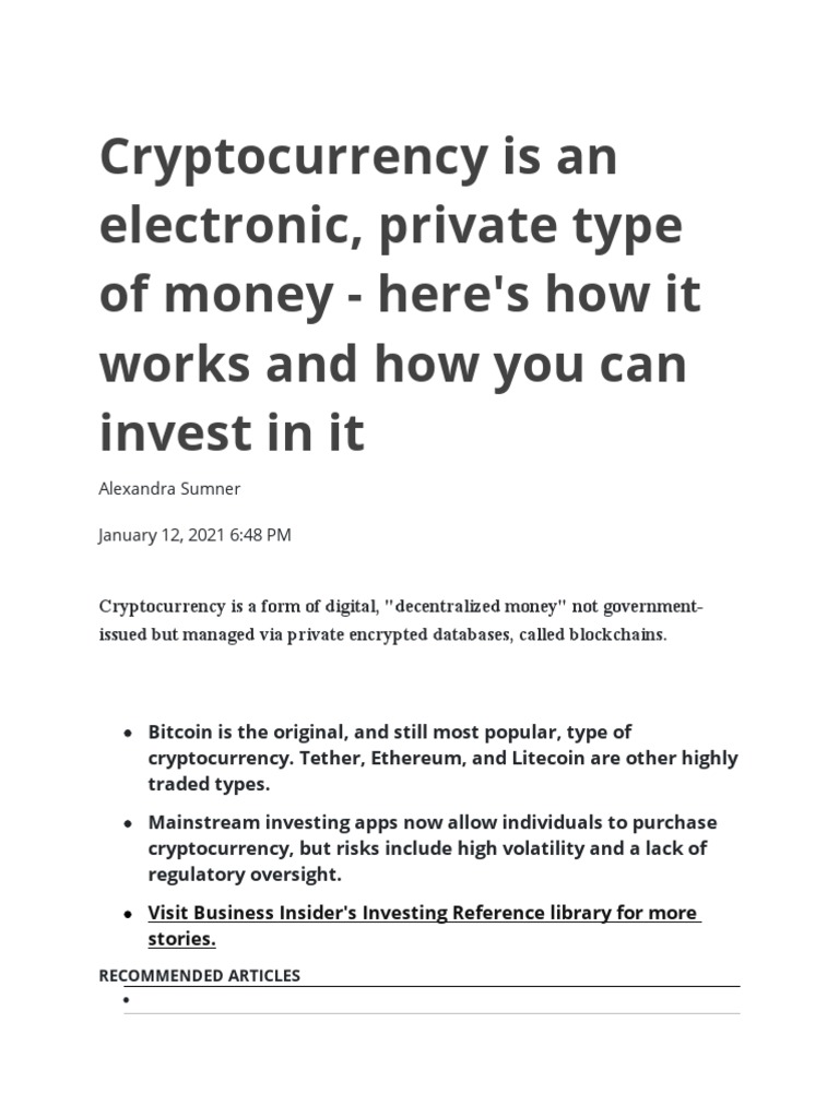 Understanding Cryptocurrency Basics | PDF | Cryptocurrency | Bitcoin
