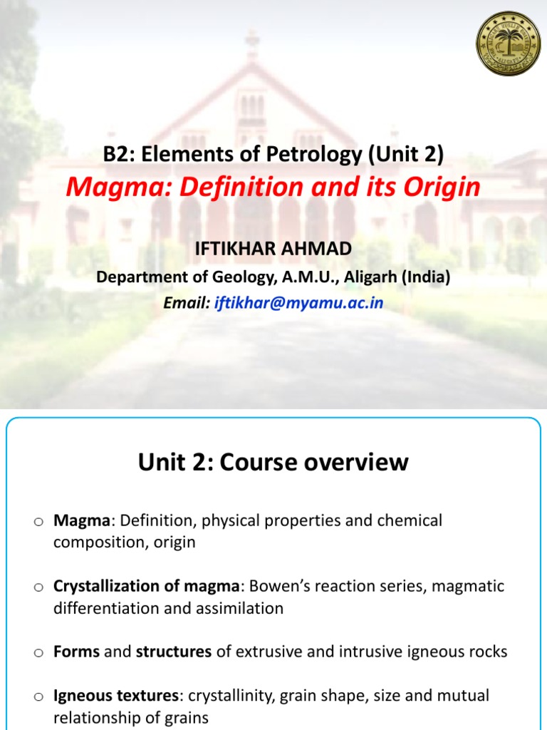 1 Definition and Origin of Magma | PDF | Magma | Rock (Geology)