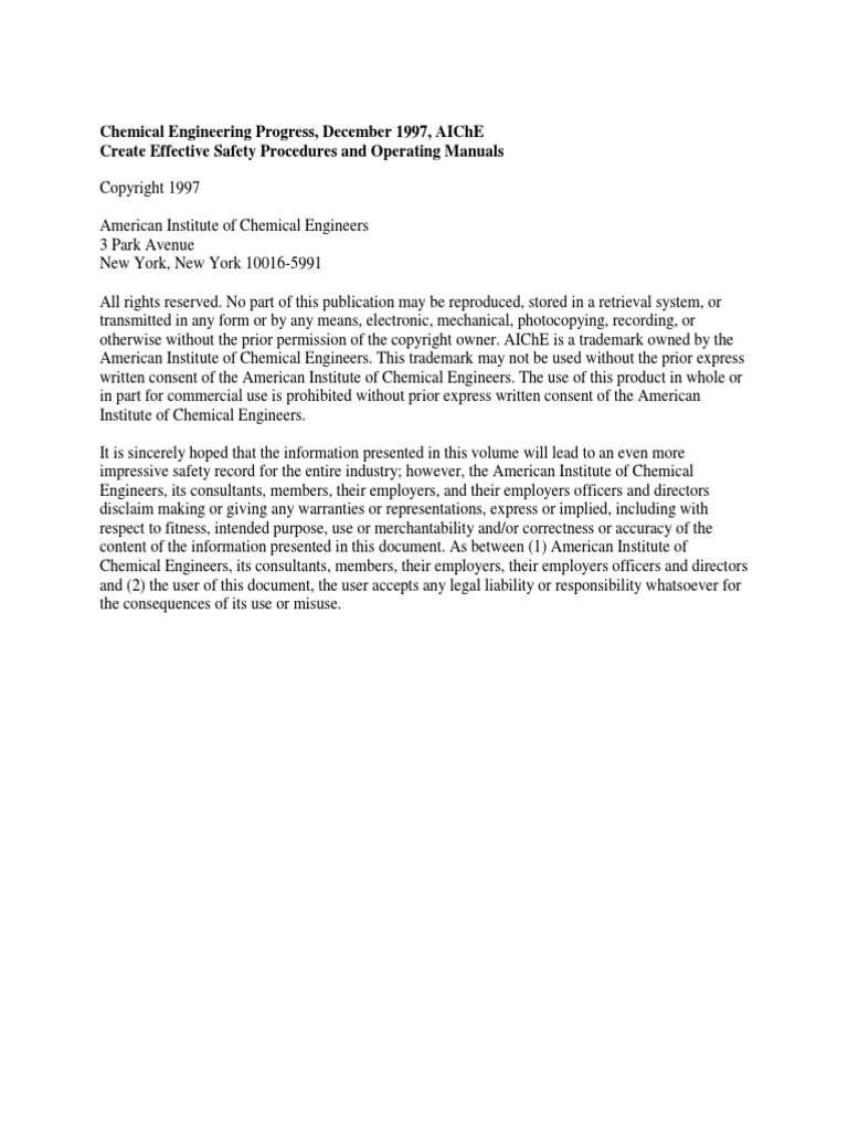 Create Effective Safety Procedures and Operating Manuals | PDF