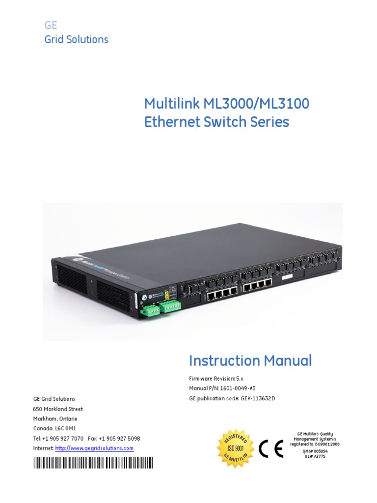 Multilink ML3000/ML3100 Ethernet Switch Series: Grid Solutions | PDF ...