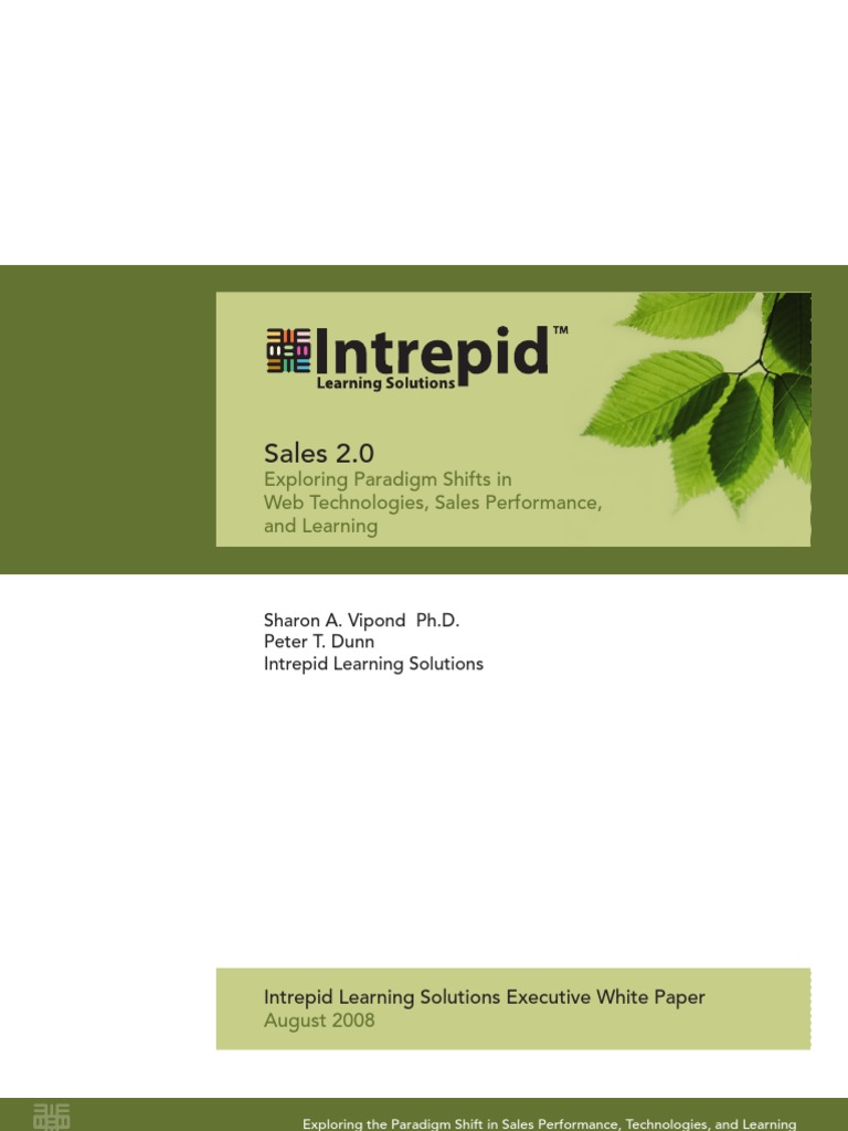 Intrepid Sales 2 0 White Paper | PDF | Sales | Web 2.0
