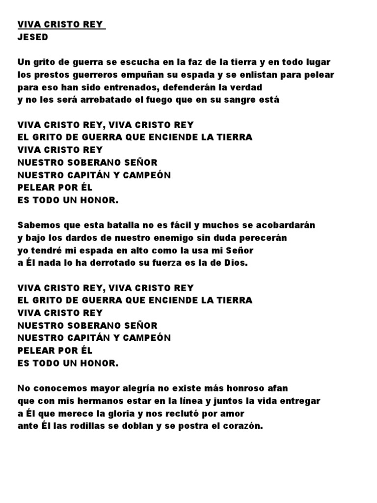 Viva Cristo Rey - Jesed | PDF