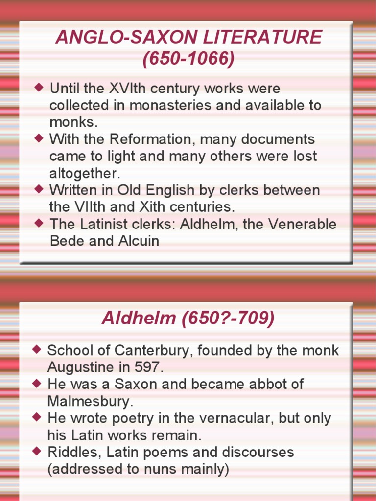 Overview of Anglo-Saxon Literature | PDF | Beowulf | Bede
