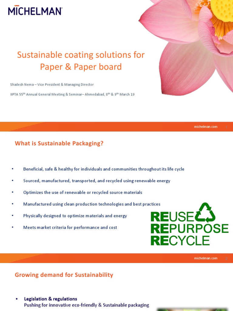Sustainable Coating Solutions For Paper & Paper Board | PDF ...