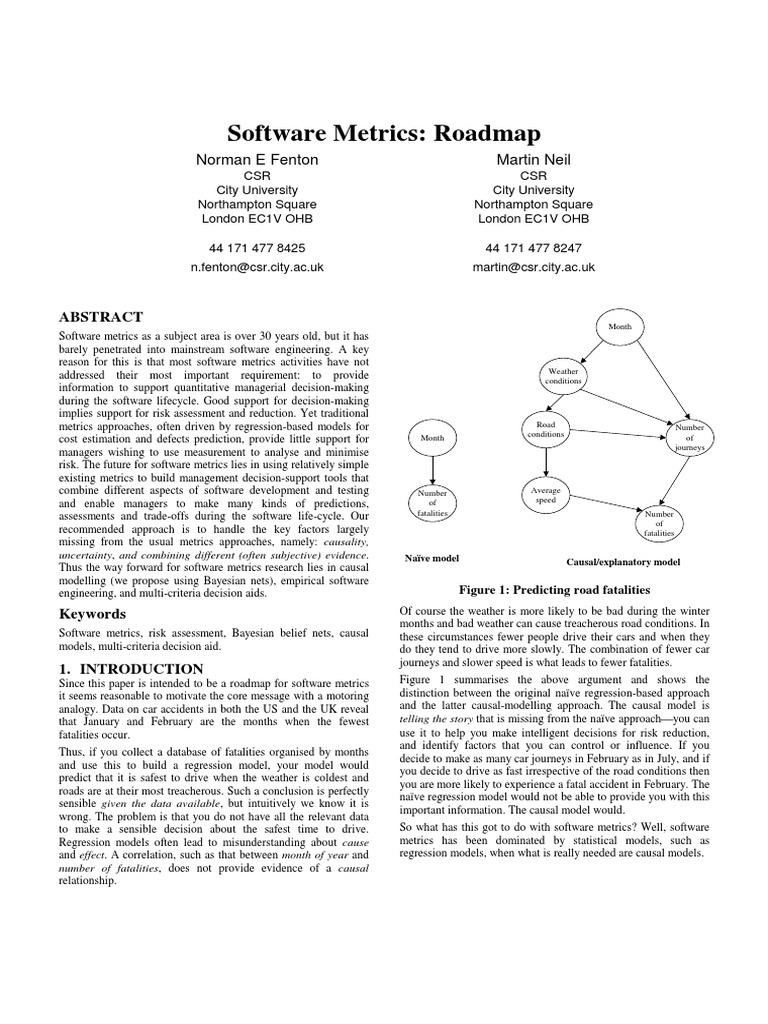 Software Metrics: Roadmap: Norman E Fenton Martin Neil | PDF ...