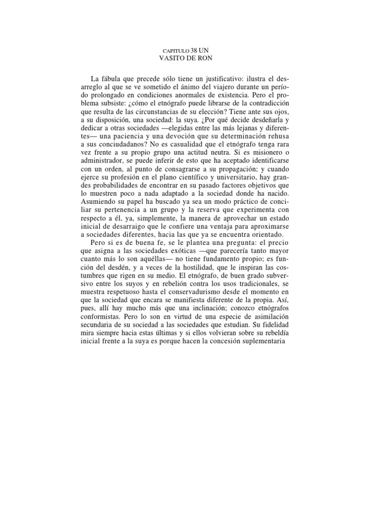 El Vasito de Ron - Levi Strauss | PDF | Jean-Jacques Rousseau | Estado ...