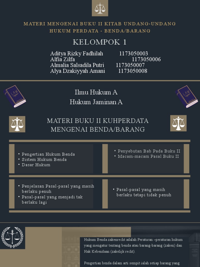 KELOMPOK 1 - Perdata A - MATERI BUKU II KUH PERDATA | PDF