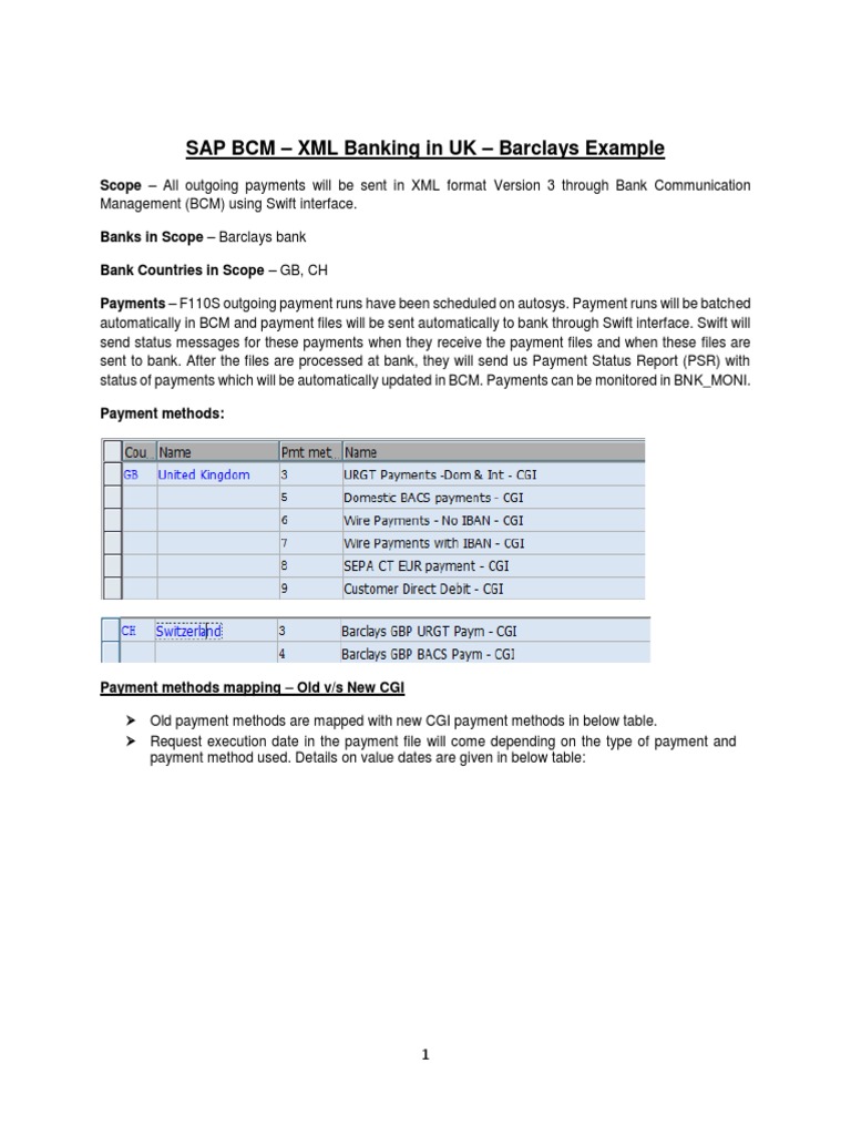 SAP BCM XML Banking in The UK Barclays | PDF | Payments | Information ...
