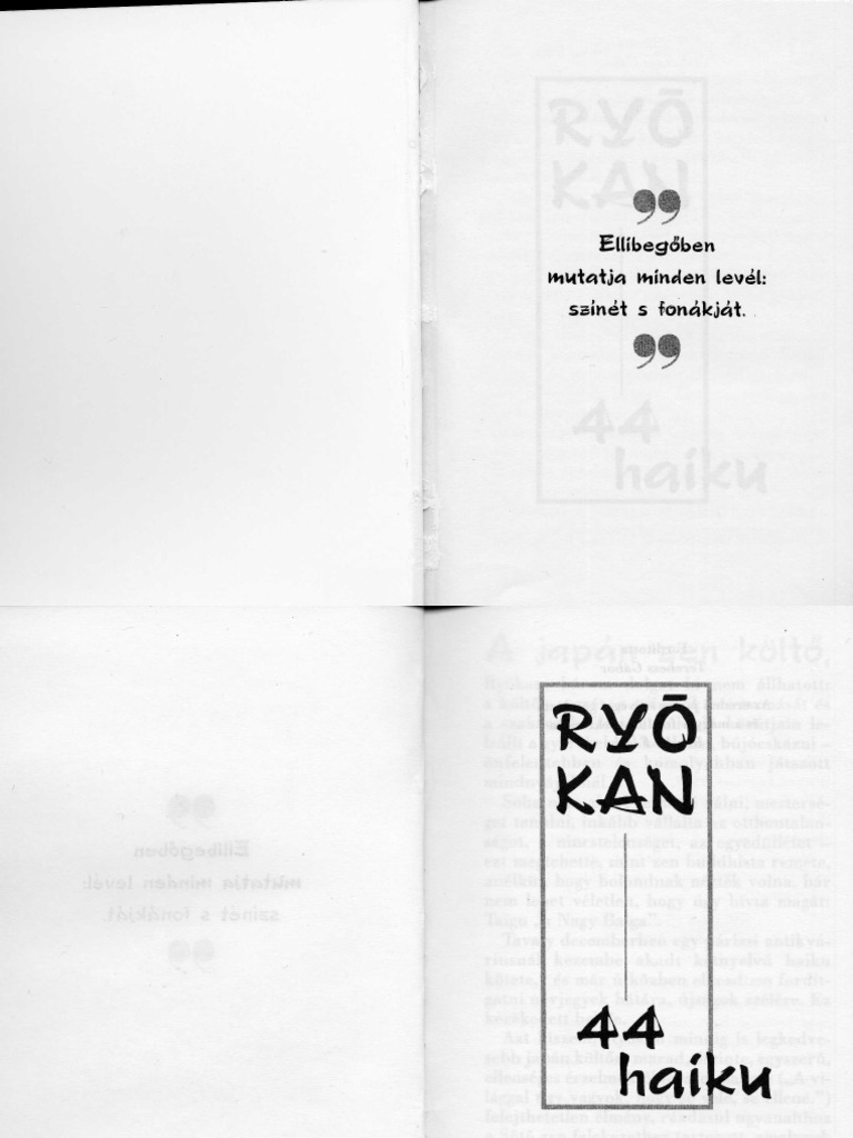 Ryokan-44 Haiku Japán Versek | PDF