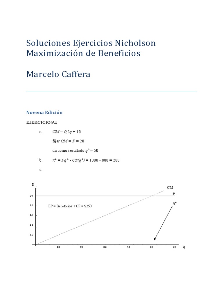 Soluciones Nicholson Cap 9 | PDF | Precios | Microeconomía