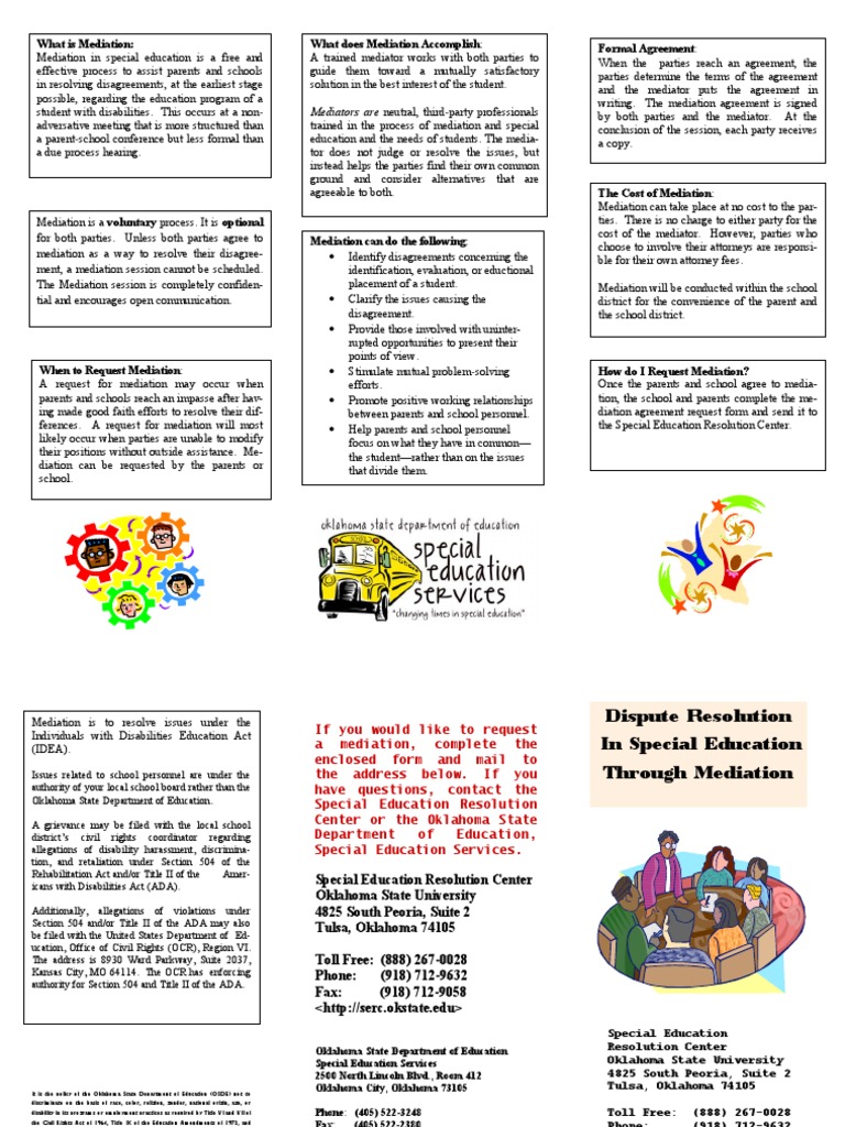 Mediation Brochure and Presentation | PDF | Mediation | Section 504 Of ...