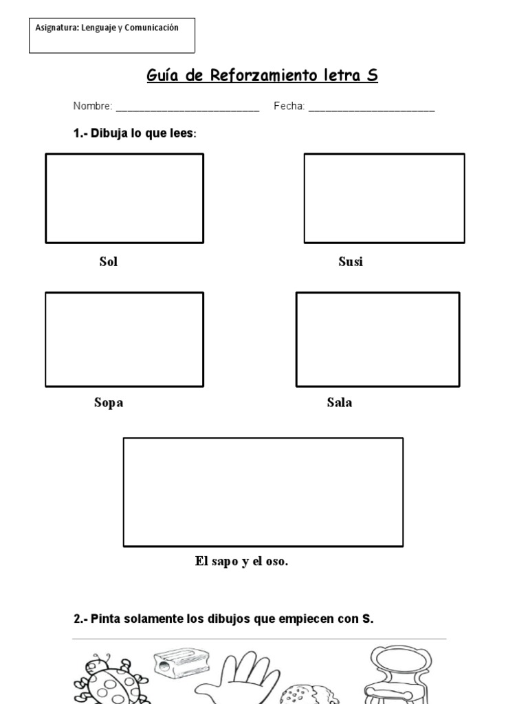 Actividades para la letra S | PDF | Estudios de idiomas extranjeros | Arte