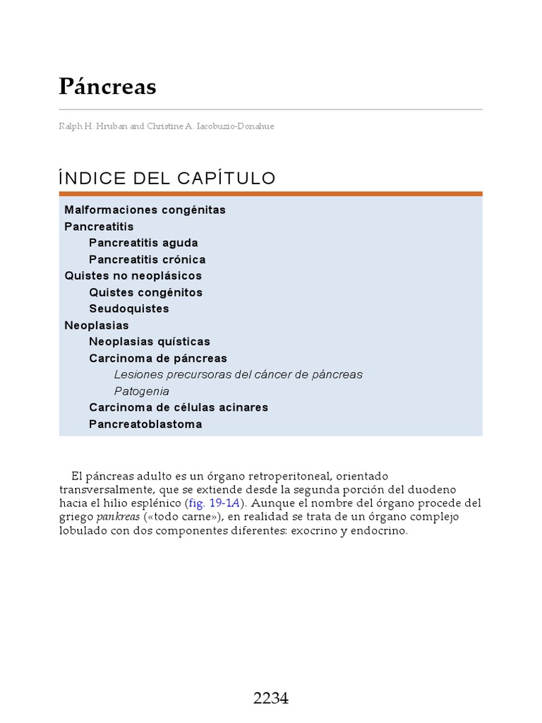 1 Pancreas | PDF | Páncreas | Cáncer