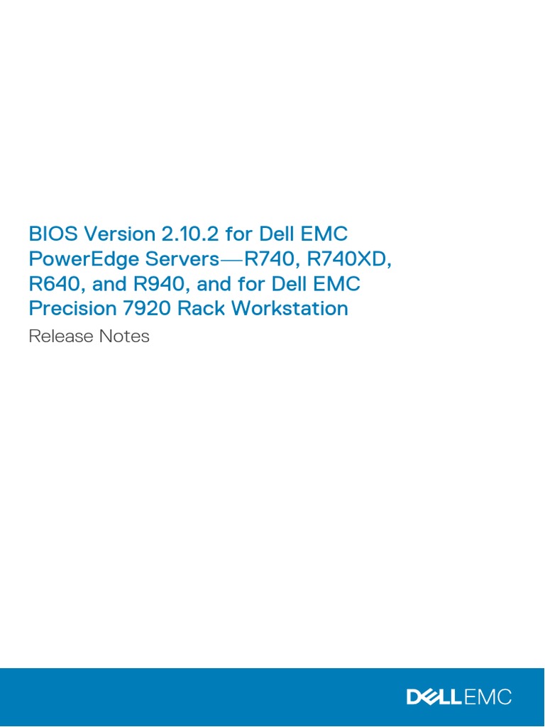 R740 R740XD R640 R940 Prec7920 BIOS.2.10.2 | PDF | Bios | Booting