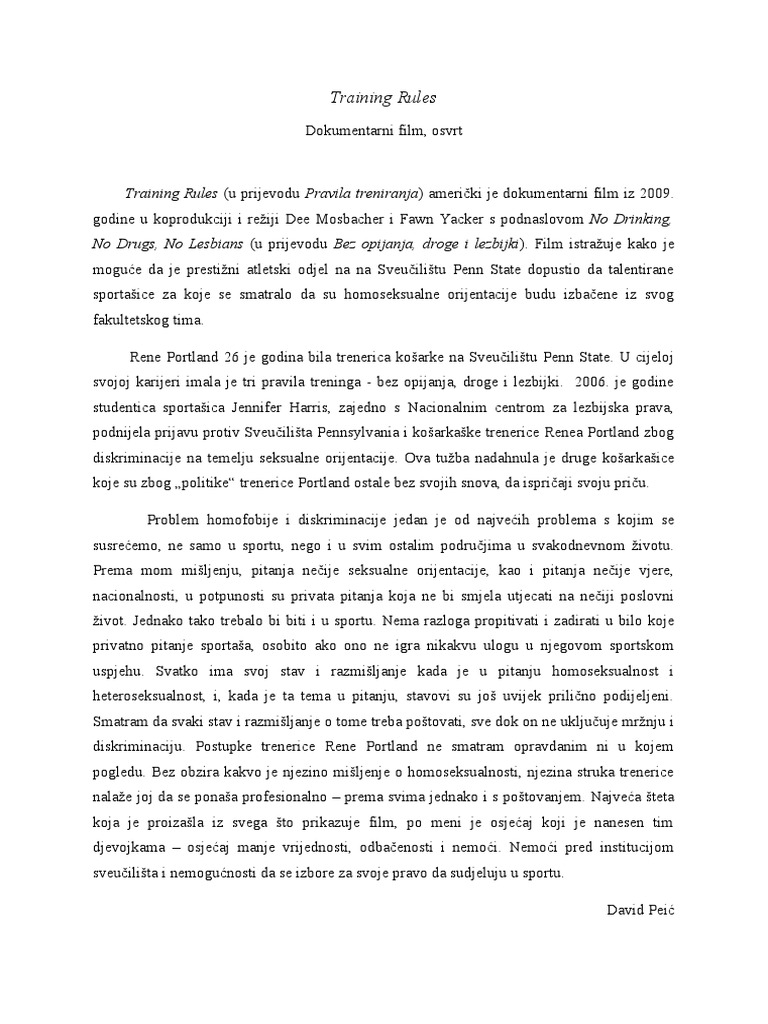 Training Rules | PDF