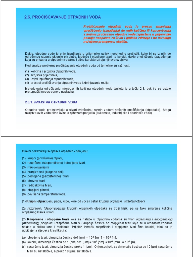 2.6. Prociscavanje Otpadnih Voda | PDF