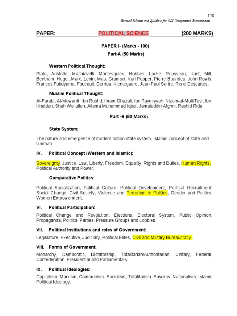 Paper: (200 MARKS) : Political Science | PDF | Pakistan | Sociology