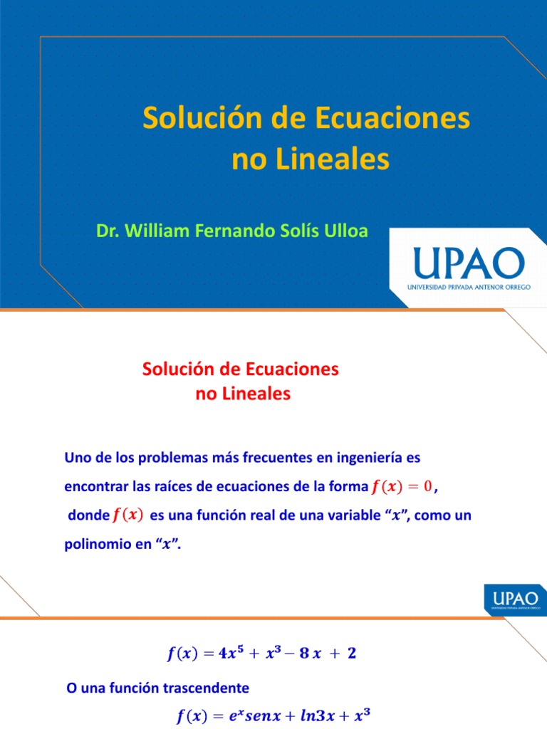 Solucion de Ecuaciones No Lineales | PDF | Ecuaciones | Linealidad